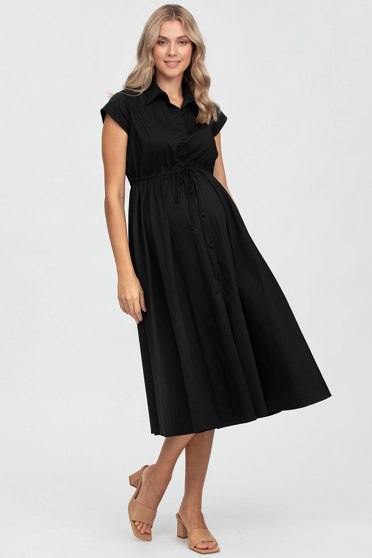 CELESTE | Black Cotton Maternity Dress – Pietro Brunelli